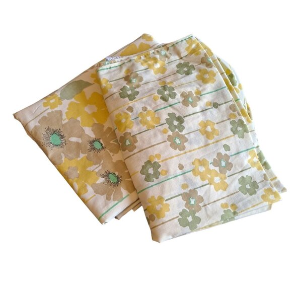 Sears | Bedding | Vintage Perma Prest Sears Sheets Flower Power Yellow ...